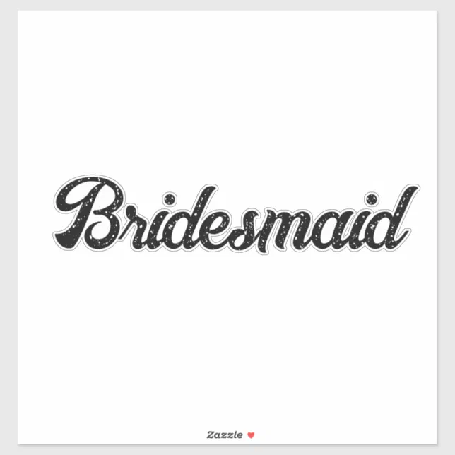 Wedding Bridesmaid 2024 Simple Custom Elegant Cute Sticker | Zazzle