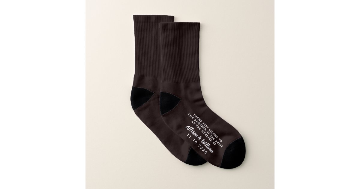 Wedding Brother of the Bride Groom Funny Socks | Zazzle