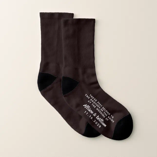 Wedding Brother of the Bride Groom Funny Socks | Zazzle
