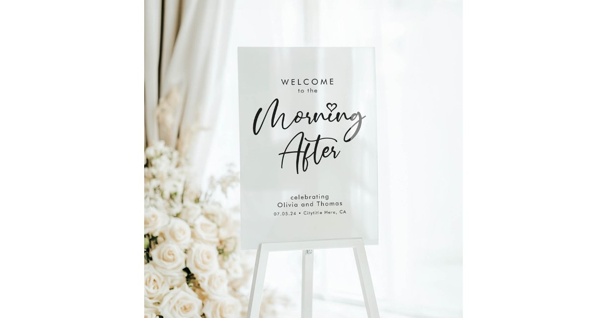 Wedding Brunch The Morning After Welcome Sign | Zazzle