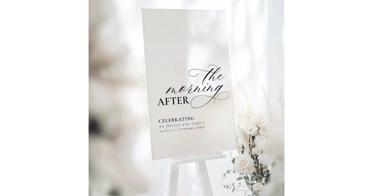 Wedding Brunch The Morning After Welcome Sign | Zazzle