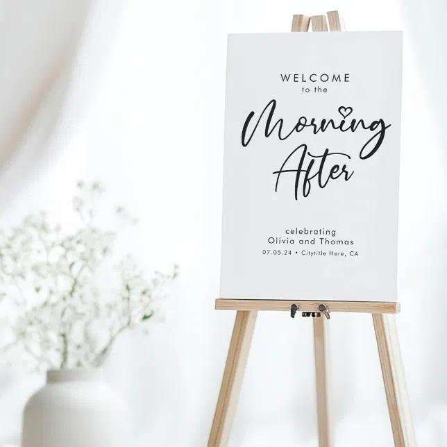 Wedding Brunch The Morning After Welcome Sign | Zazzle