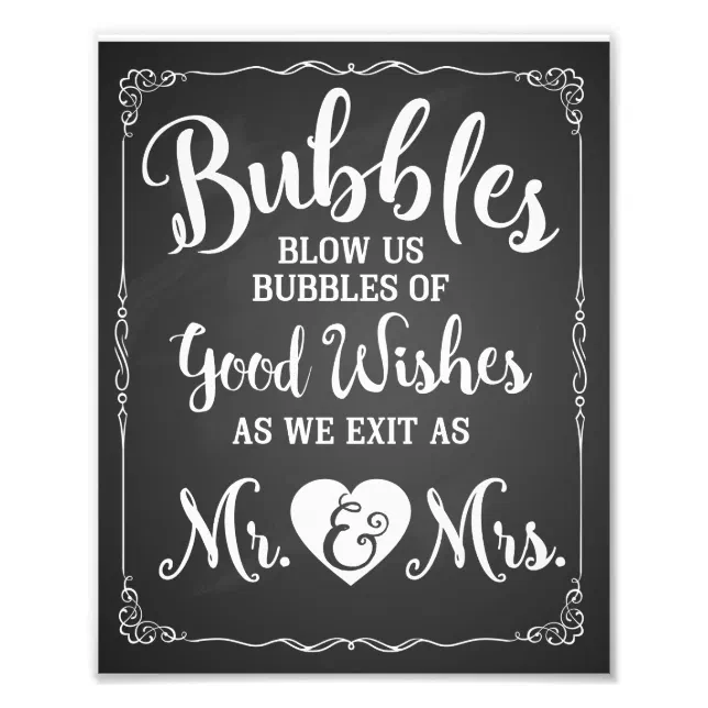 Wedding bubble sign wedding poster | Zazzle