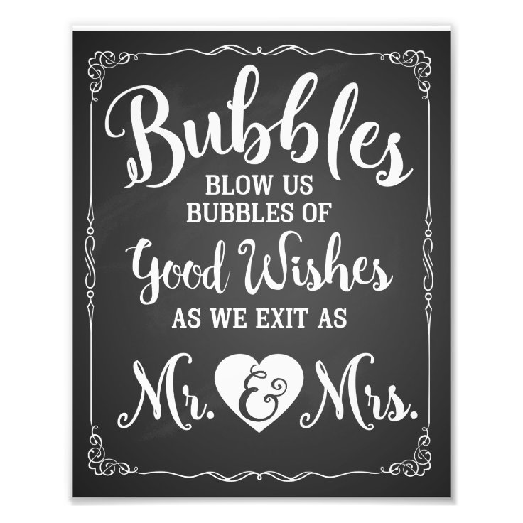 Wedding bubble sign wedding poster | Zazzle