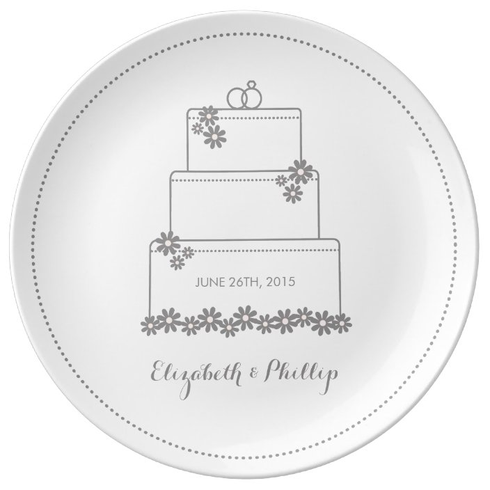 Wedding Cake Decorative Gift Plate - White | Zazzle.com