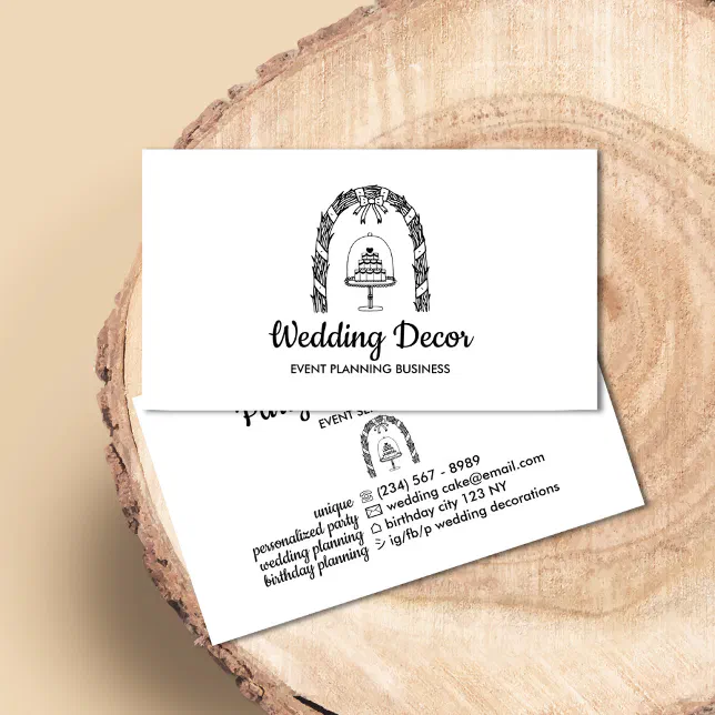 Wedding Cake Event Planner Party Decor Business Card | Zazzle