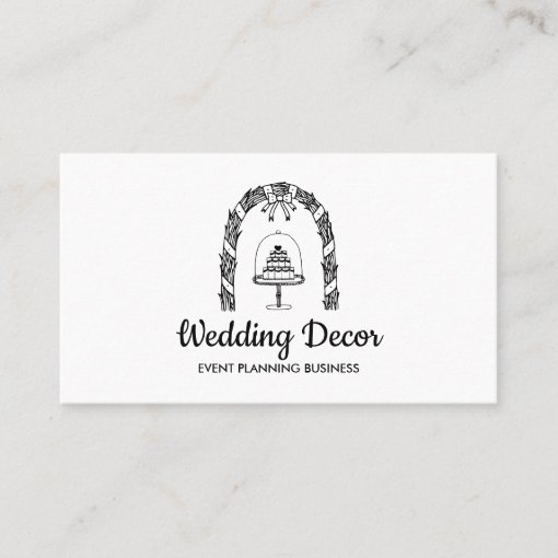 Wedding Cake Event Planner Party Decor Business Card | Zazzle