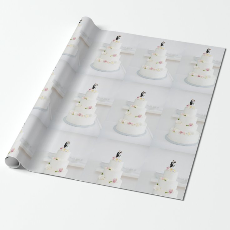 Wedding cake - gift wrapping paper | Zazzle