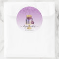 Wedding Cake Glitter Drip Purple Bakery Classic Round Sticker | Zazzle