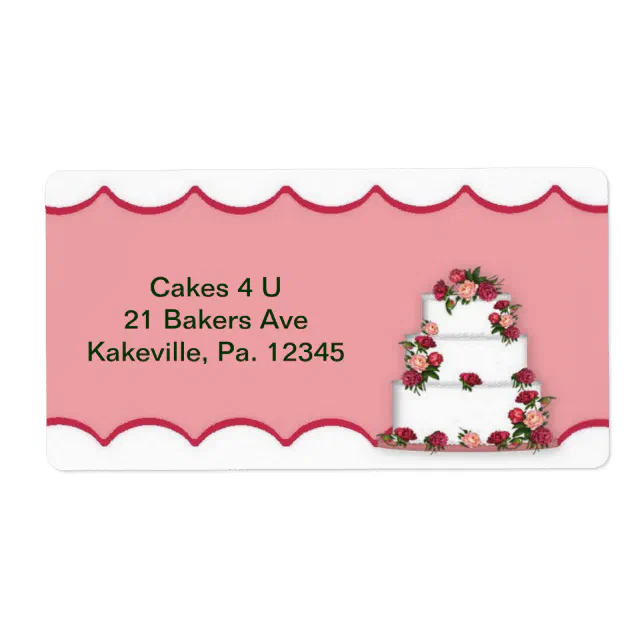 Wedding Cake Label | Zazzle