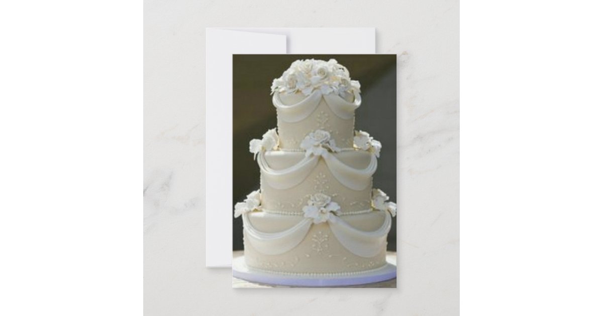 Wedding cake save the date card | Zazzle