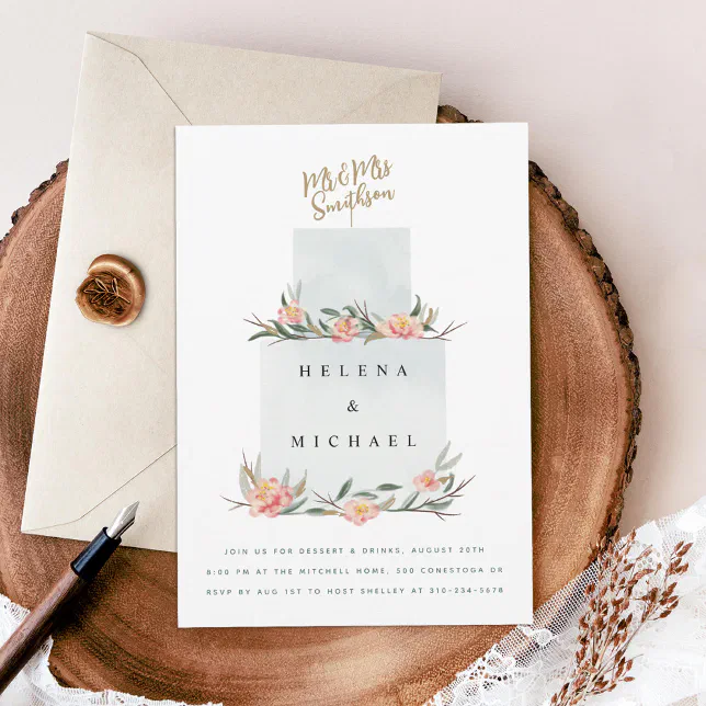 Wedding Cake Wedding Reception Invitation | Zazzle