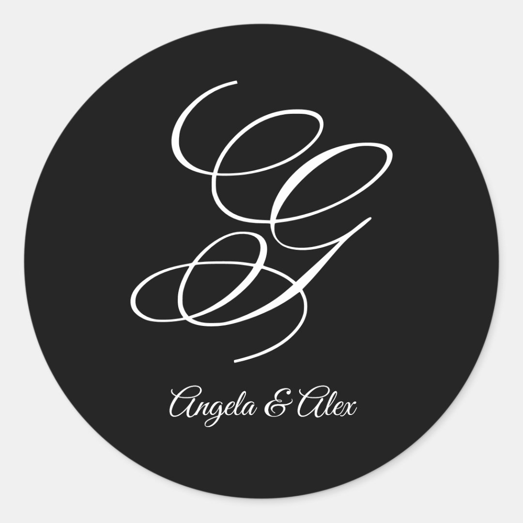 Wedding Calligraphy Fancy Letter G Monogram Classic Round Sticker | Zazzle