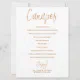 Wedding Canapes Menu | Stylish Gold Rose Lettered Invitation | Zazzle