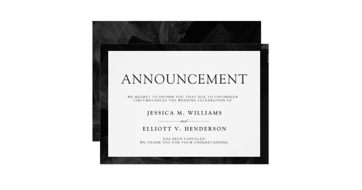 Wedding Cancellation Message Formal Plain Invitation | Zazzle.com