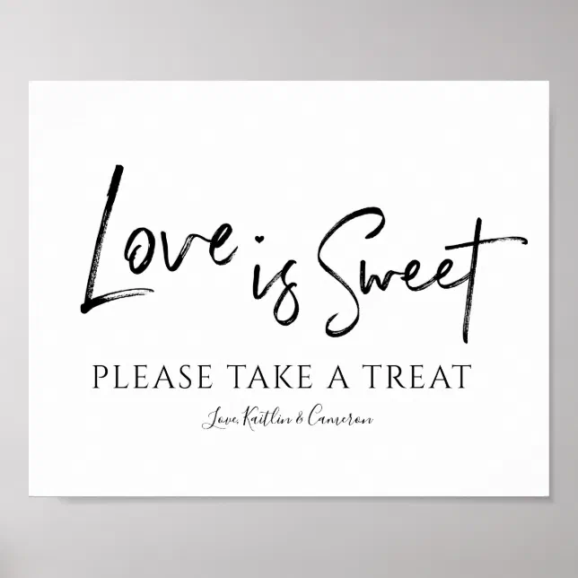 Wedding Candy Buffet Sign "Love is Sweet" Black | Zazzle