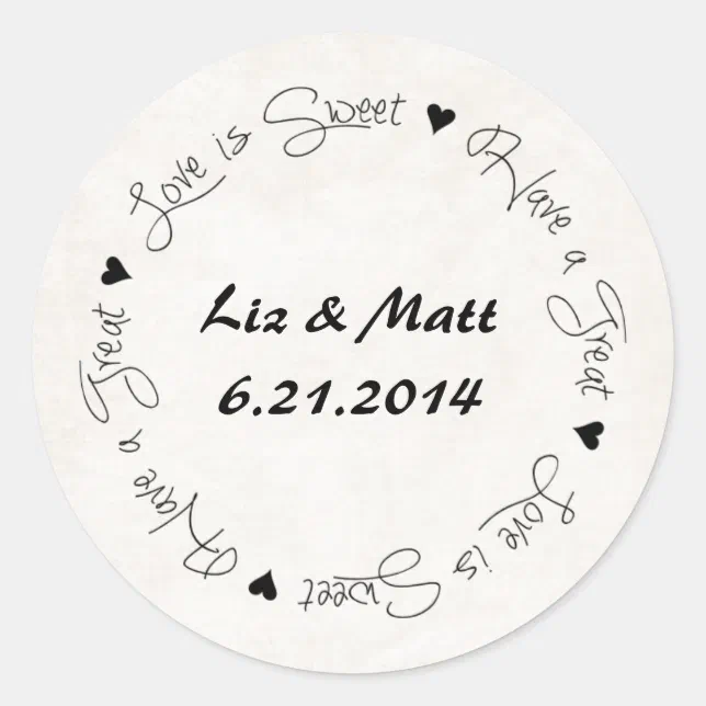 Wedding Candy Party Favor Sticker | Zazzle