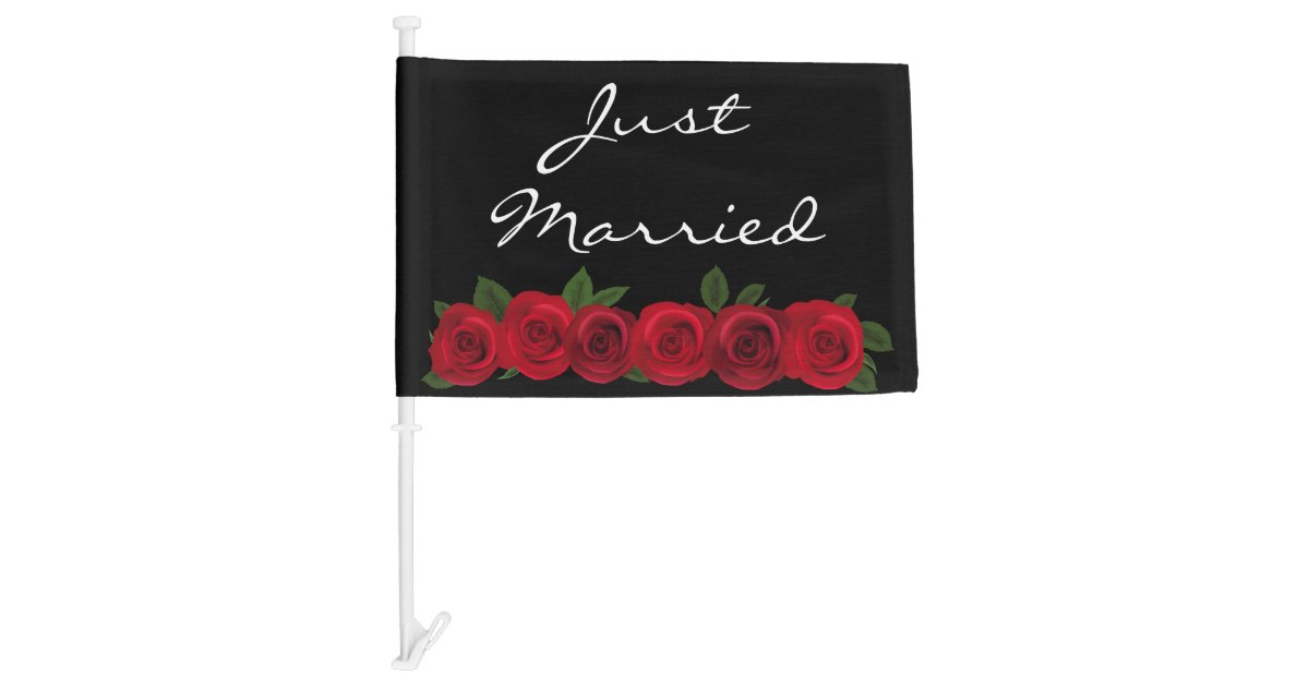Wedding Car Flag-Just Married Car Flag | Zazzle