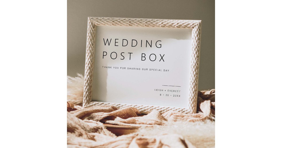 Wedding Card Box Gift Table Post Sign Decor L100 | Zazzle