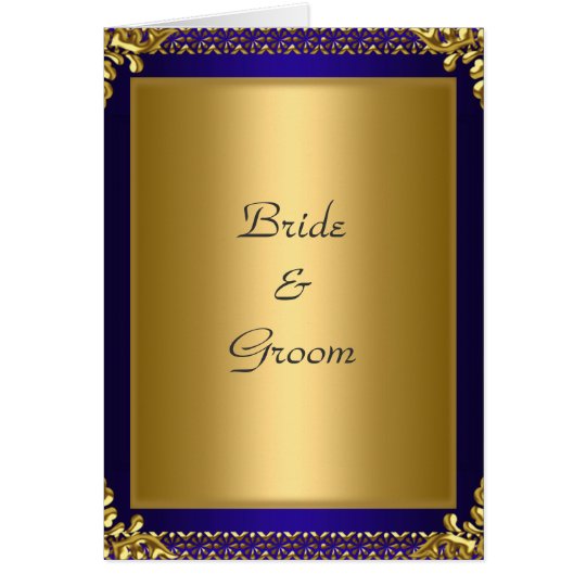 Wedding Card Invitation Gold Royal Blue | Zazzle.com