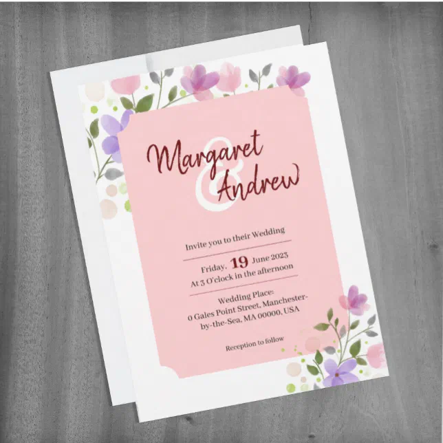 Wedding card with decent and elegant floral design | Zazzle