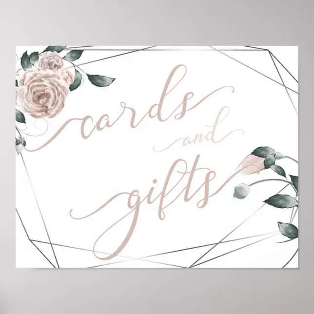 Wedding Cards and Gifts Dusty Rose Floral Sign 2 | Zazzle