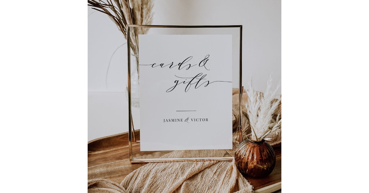 Wedding Cards & Gift Table Paper Poster Sign J102 | Zazzle