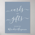 Wedding Cards Gifts Modern Calligraphy Dusty Blue Poster | Zazzle