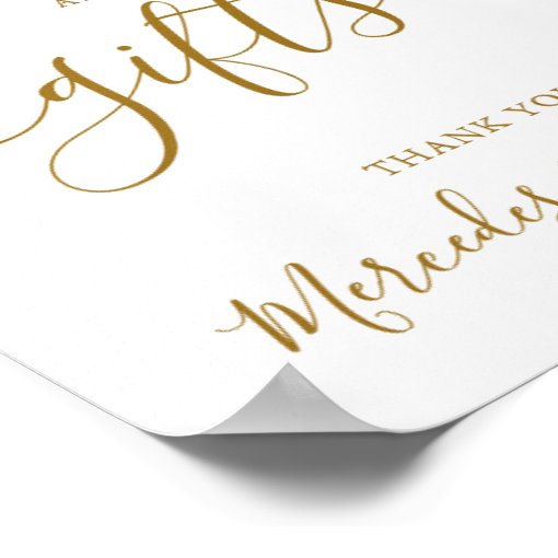 Wedding Cards Gifts Sign Elegant Gold Calligraphy | Zazzle