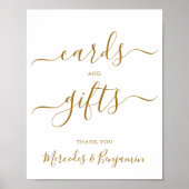 Wedding Cards Gifts Sign Elegant Gold Calligraphy | Zazzle