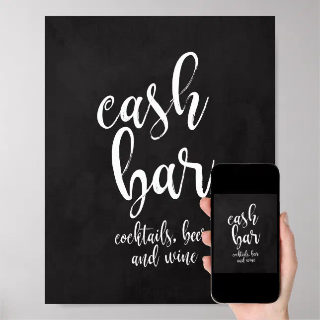 Wedding Cash Bar Chalkboard 8x10 Sign | Zazzle