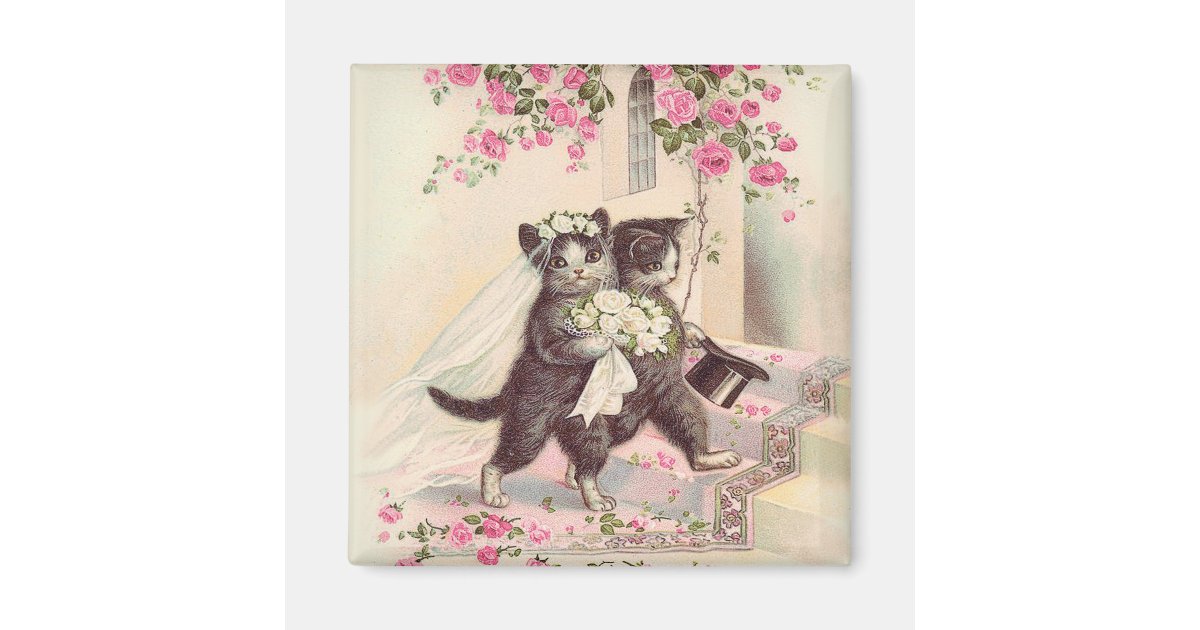 Wedding Cats Bride and Groom Magnet | Zazzle