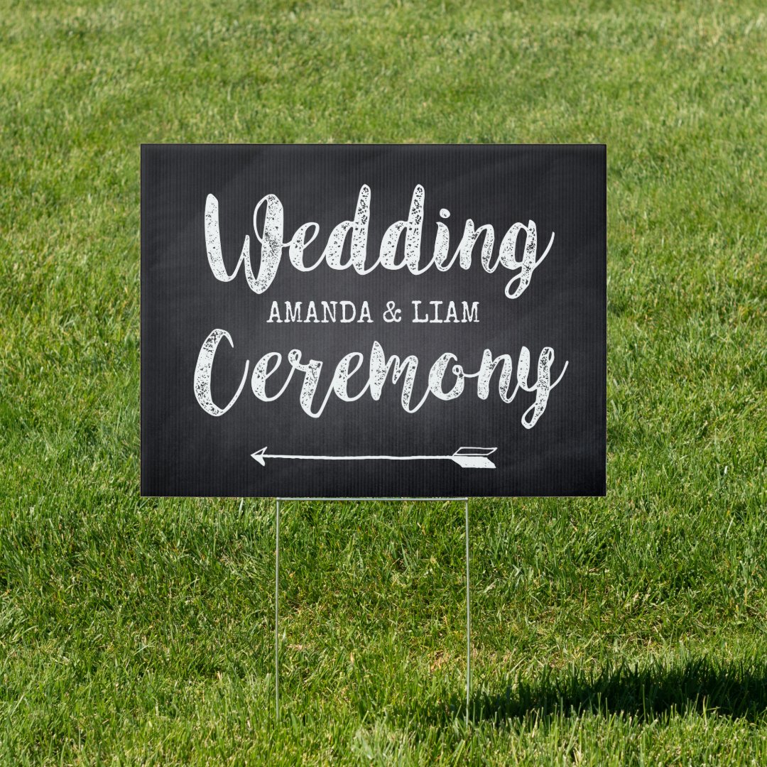 Wedding ceremony direction sign | Zazzle