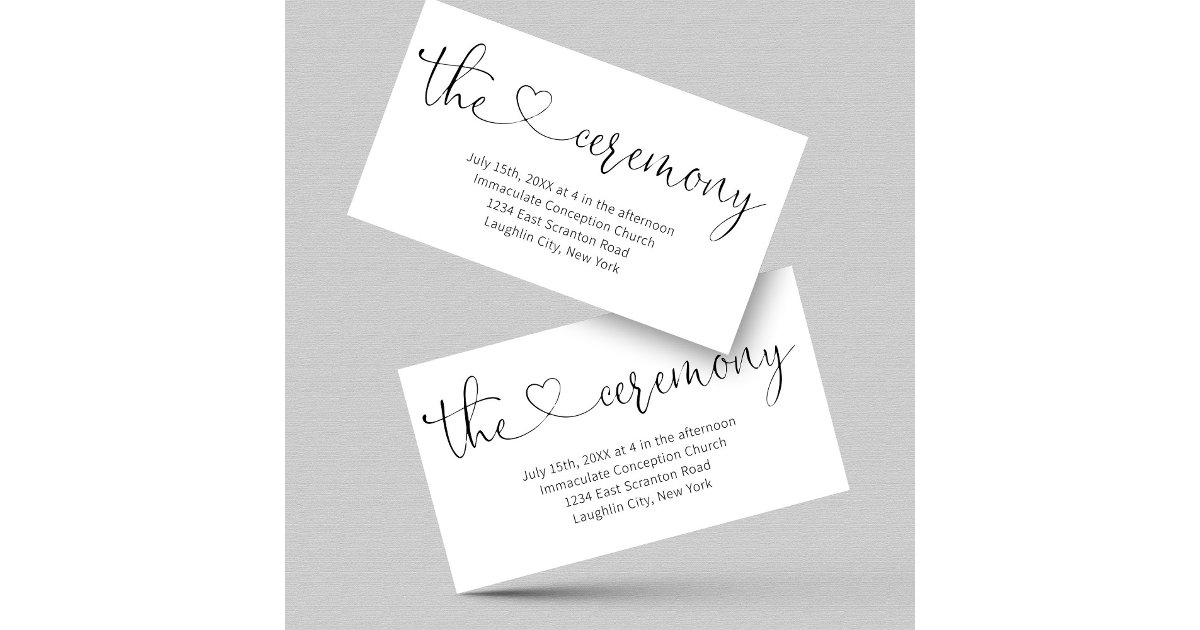 Wedding Ceremony Enclosure Card - Simple | Zazzle
