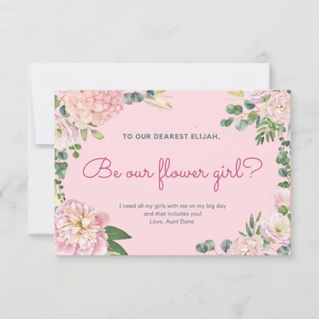 Wedding Ceremony Flower Girl Invitation Card | Zazzle