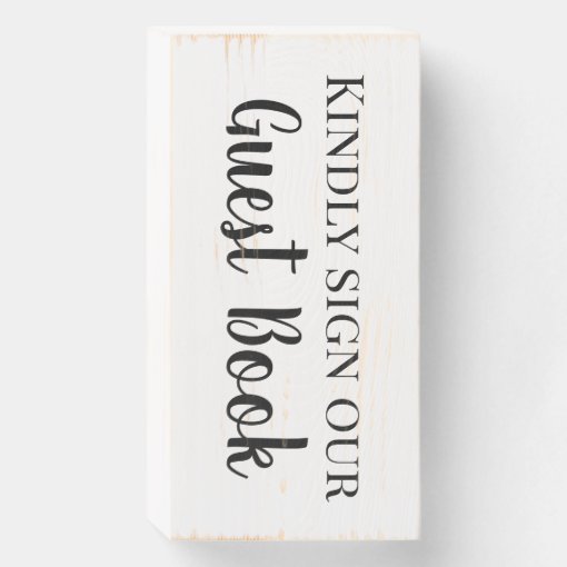 Wedding Ceremony Guest Book Table Sign Wooden | Zazzle