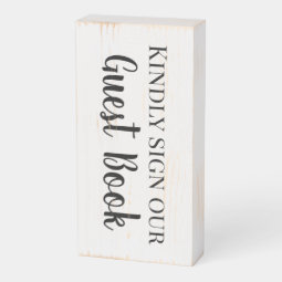 Wedding Ceremony Guest Book Table Sign Wooden | Zazzle