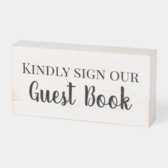 Wedding Ceremony Guest Book Table Sign Wooden | Zazzle