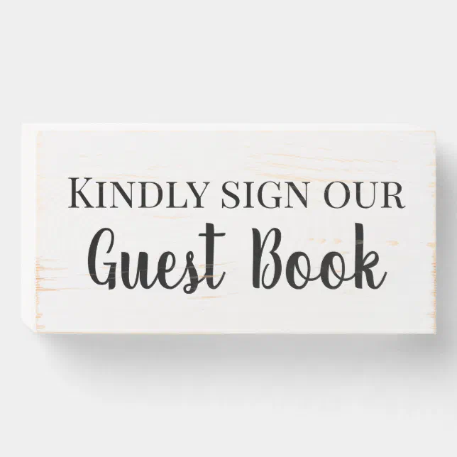 Wedding Ceremony Guest Book Table Sign Wooden | Zazzle