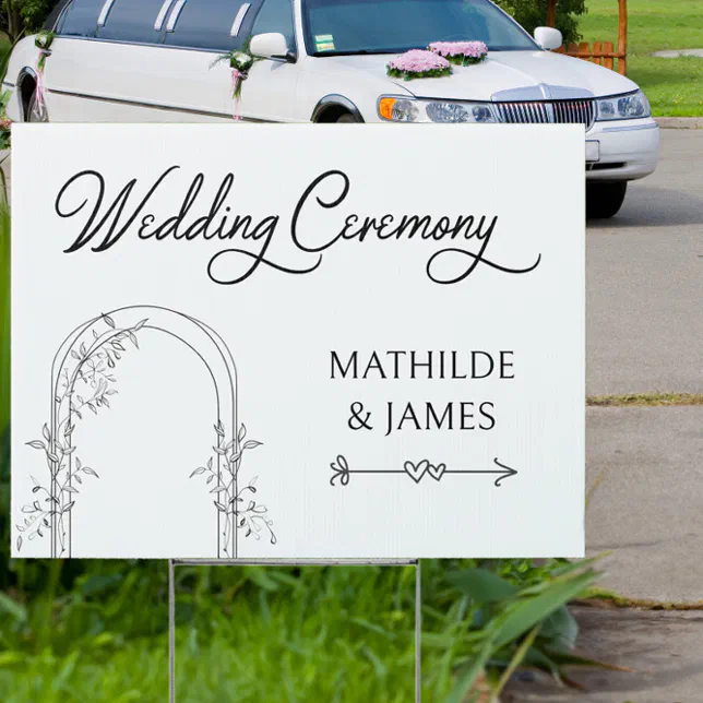 Wedding Ceremony Personalized Outdoor Wedding Sign | Zazzle