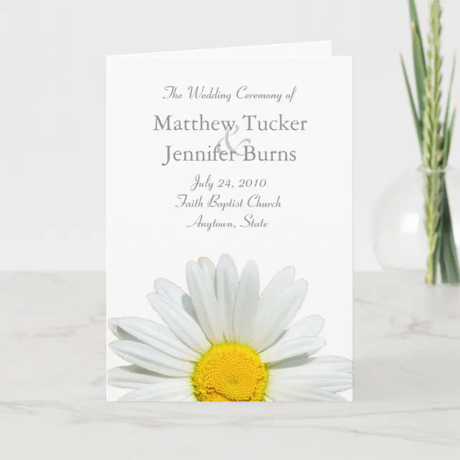 Wedding Ceremony Program and Order of Service Card | Zazzle