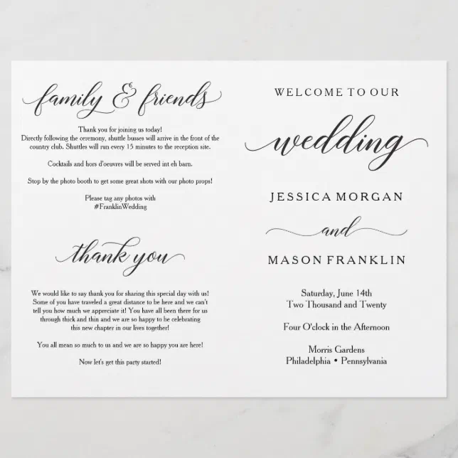 Wedding Ceremony Program Folded Programs | Zazzle