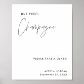 Wedding Champagne Sign | Modern Minimalist Sign | Zazzle
