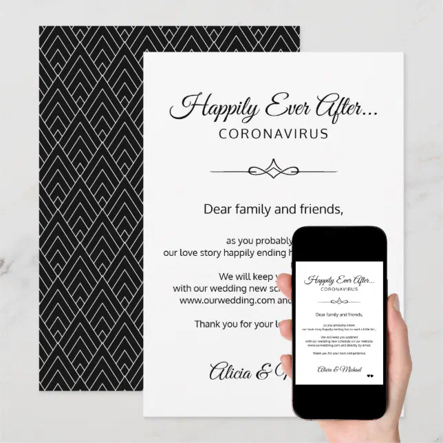 Wedding change of plans due to corona virus invitation | Zazzle