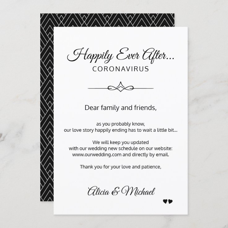 Wedding change of plans due to corona virus invitation | Zazzle