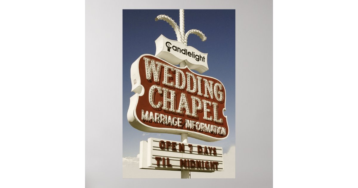 Wedding Chapel Retro Neon Sign | Zazzle