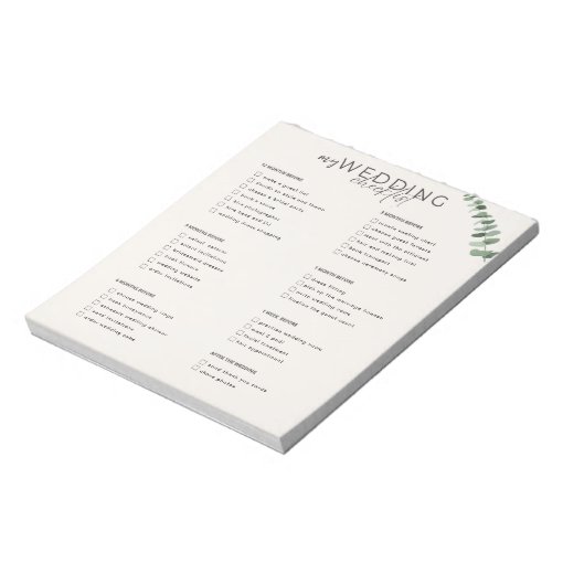 Wedding Checklist Notepad | Zazzle