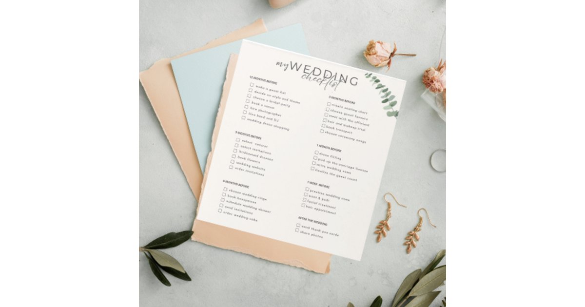 Wedding Checklist Planner Notepad | Zazzle