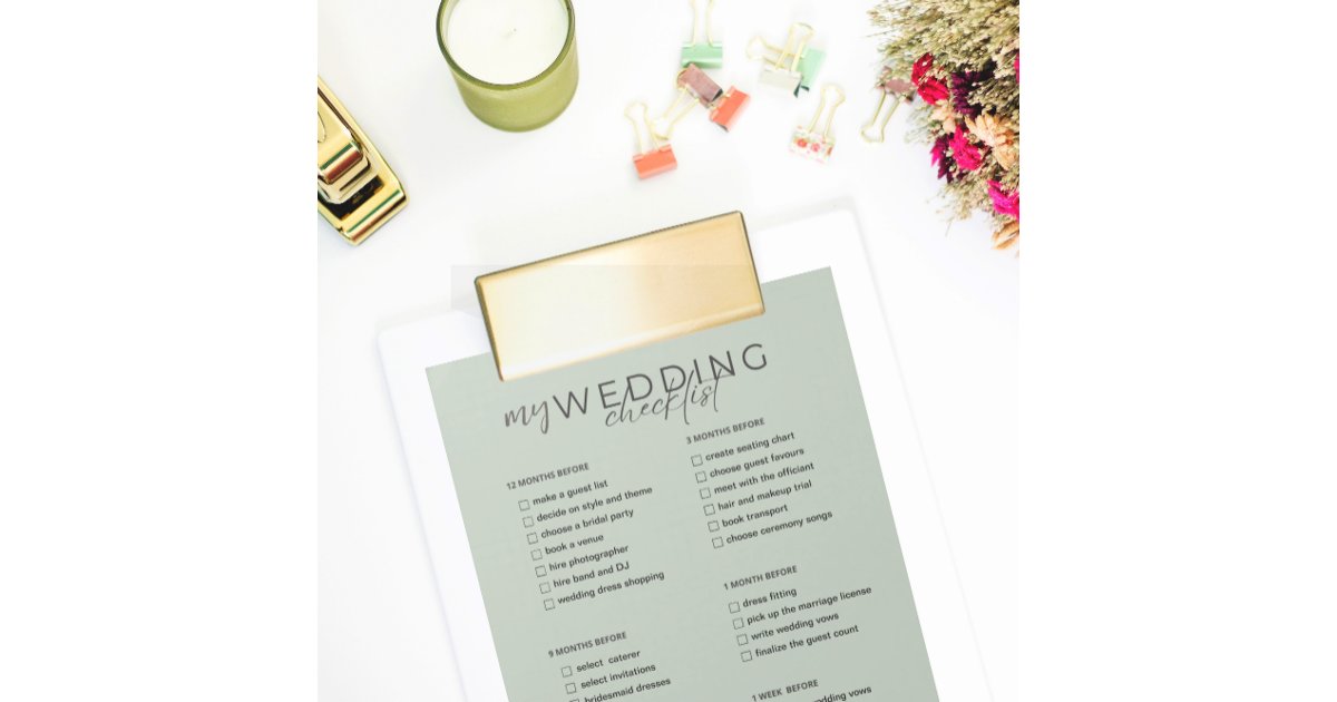Wedding Checklist Planner Notepad | Zazzle