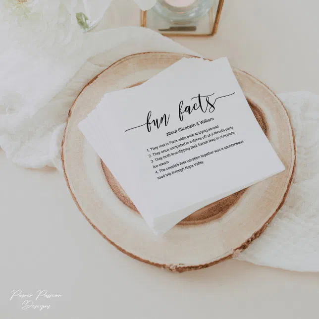 Wedding Cocktail Napkins with Fun Facts! | Zazzle
